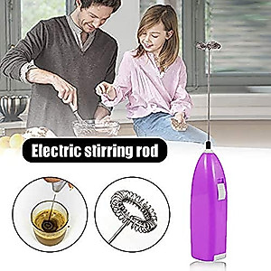 TEAYASON Electric Egg Beater Milk Frother Handheld Battery Operated Foam Maker for Coffee Chocolate Egg Milk Drink Whisk Mixerwith Removable Battery Kitchen Supplies (Pink)