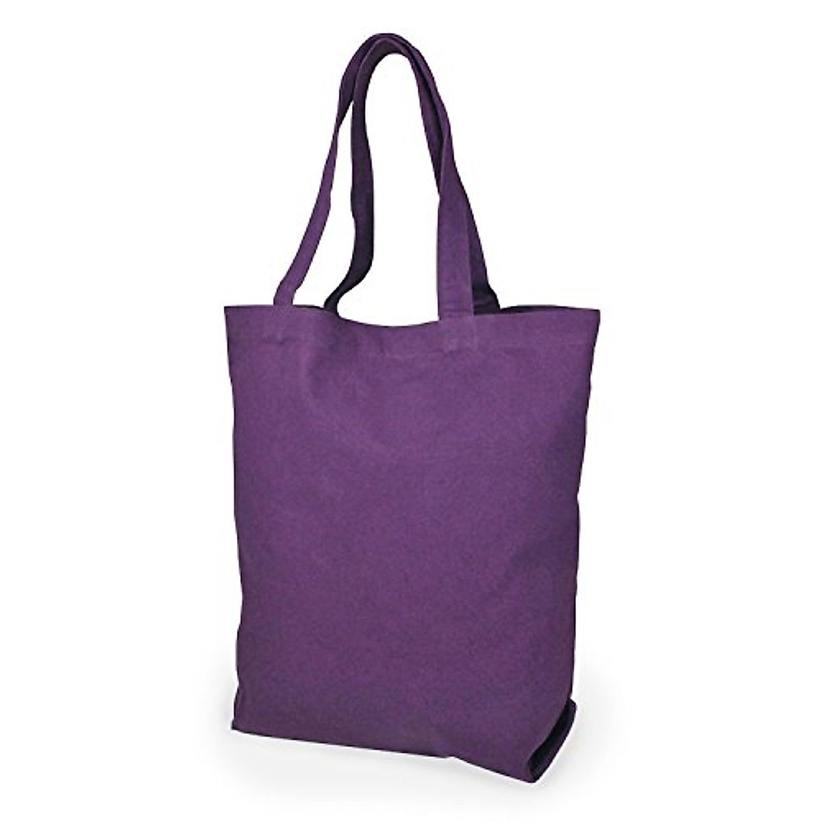 DII CAMZ33546 100% Cotton, Machine Washable Heavy Duty Canvas Reusable Shopping Tote Bag, Natural and Eggplant Damask, Set of 3