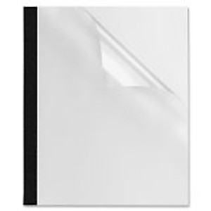 Fellowes Mfg. Co. Products - Thermal Covers, 1/4", 10/PK, Clear/Black - Sold as 1 PK - Presentation covers are designed for use with thermal binding systems. Each cover is made of a durable, heavy gauge material with a linen texture. Transparent front cov