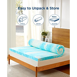 Dreamsmith 2-Inch Twin Size Memory Foam Mattress Topper, Cooling Gel Mattress Topper with Airflow Channels, Medium Softness & Ergonomic Support, CertiPUR-US & Oeko-TEX Certified