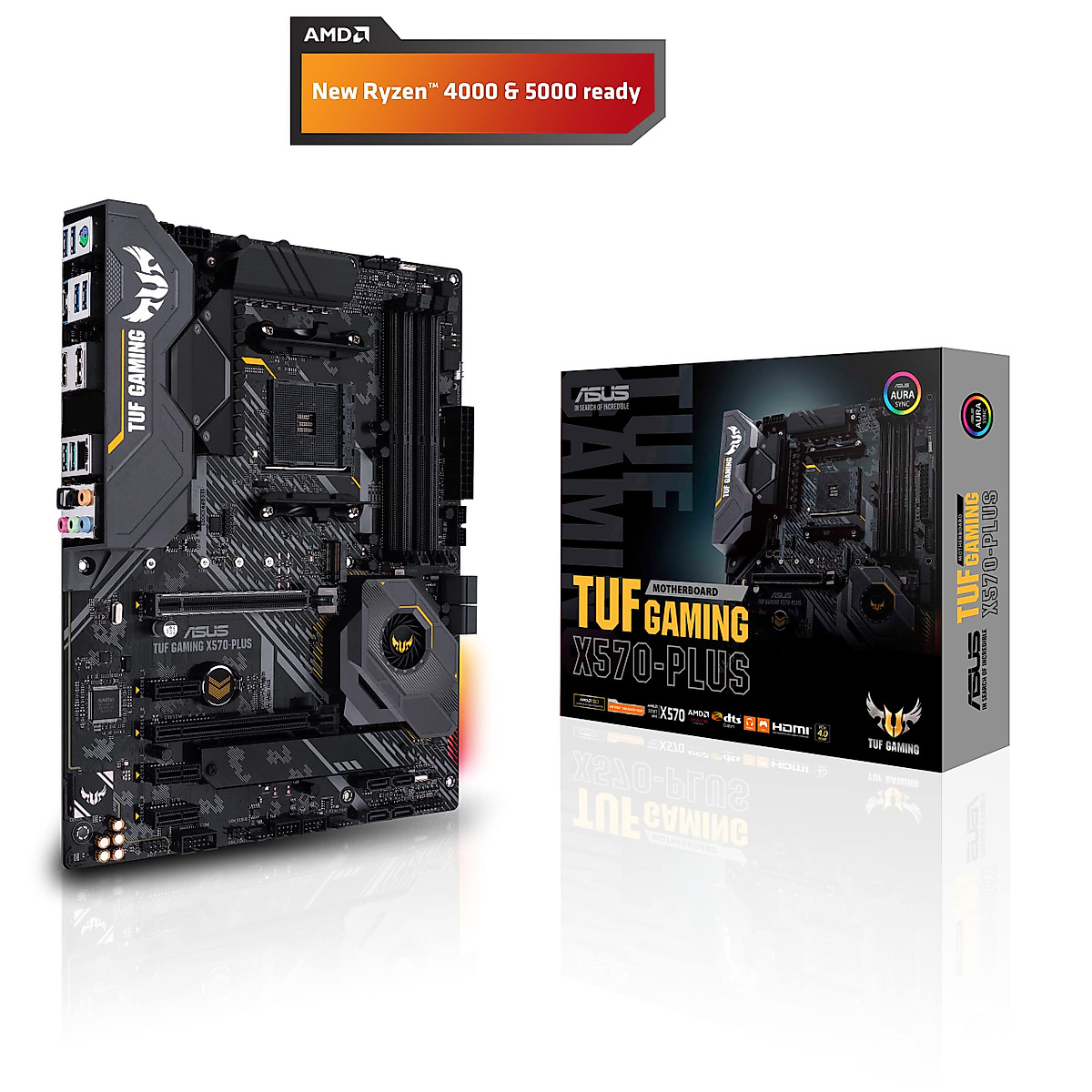 ASUS AM4 TUF Gaming X570-Plus AM4 Zen 3 Ryzen 5000 & 3rd Gen Ryzen ATX Motherboard with PCIe 4.0, Dual M.2, 12+2 with Dr. MOS Power Stage, HDMI