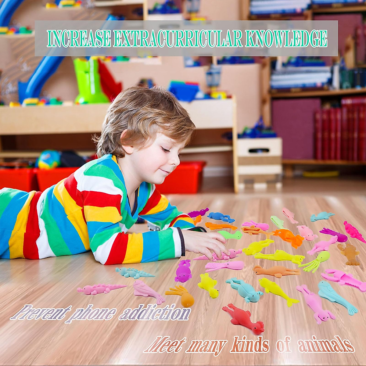 MIMIDOU 30 Pcs Finger Slingshot Animal Toy, Funny Stretchable Flick Rubber Animals, a Variety Simulation Animals Great for Various Festivals and Parties.