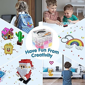 LULUETPUE Fuse Beads Kit,10000PC 5MM Melty Beads Set, Iron Melting Beads Craft Kit with Pegboards,Ironing Paper and Chain Accessories, Arts and Crafts Set for Kids Boys Girls Christmas Birthday Gift
