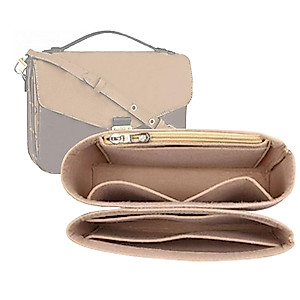 Lckaey Purse Organizer for mini pochette voyager insert kirigami pochette insert with chain 2084khaki