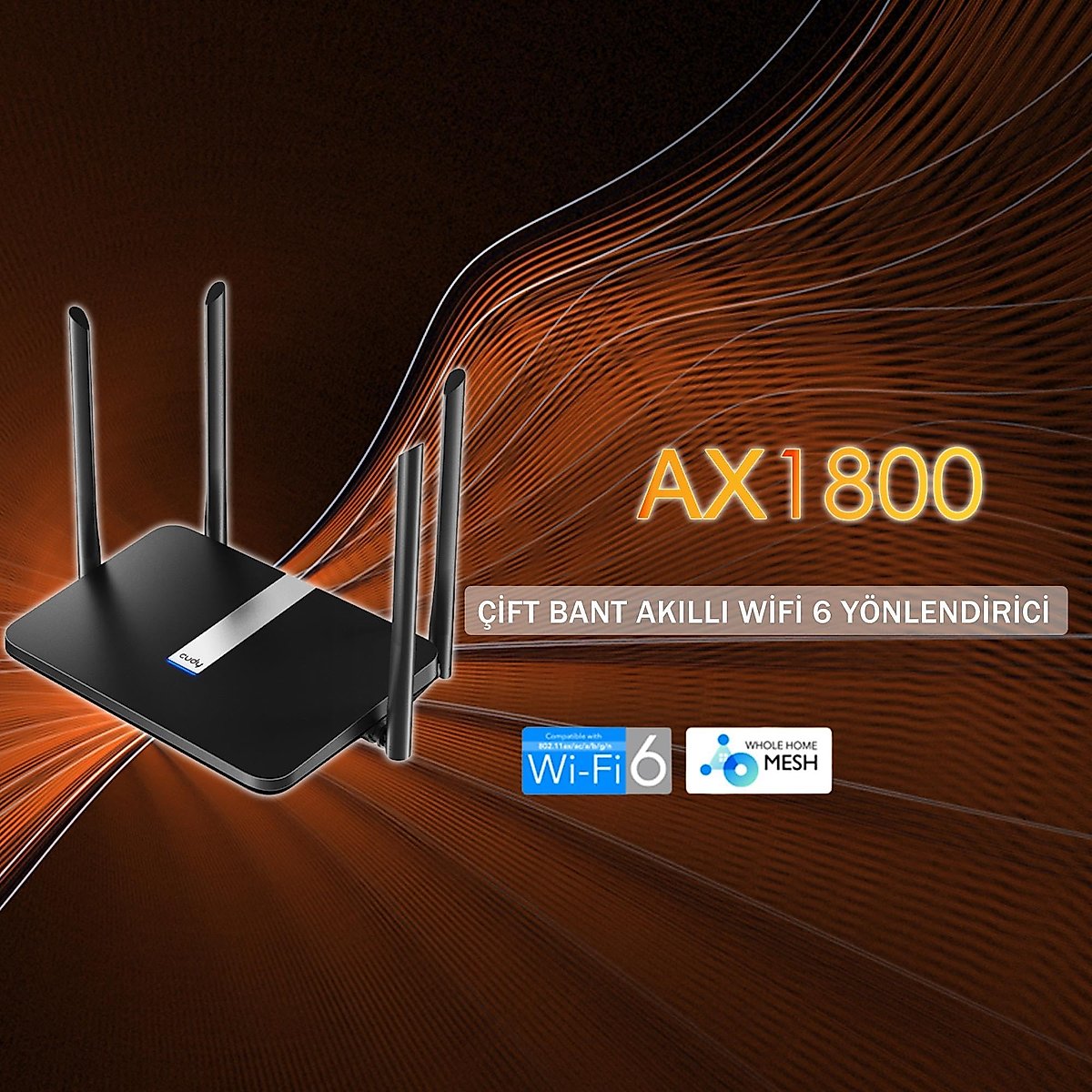 Cudy New AX 1800Mbps WiFi 6 Mesh Router, AX1800 2.4G 5G Gigabit Wireless Internet Router for Home and Office, Gaming, VPN Router, OpenWRT, OpenVPN, Long Range, X6