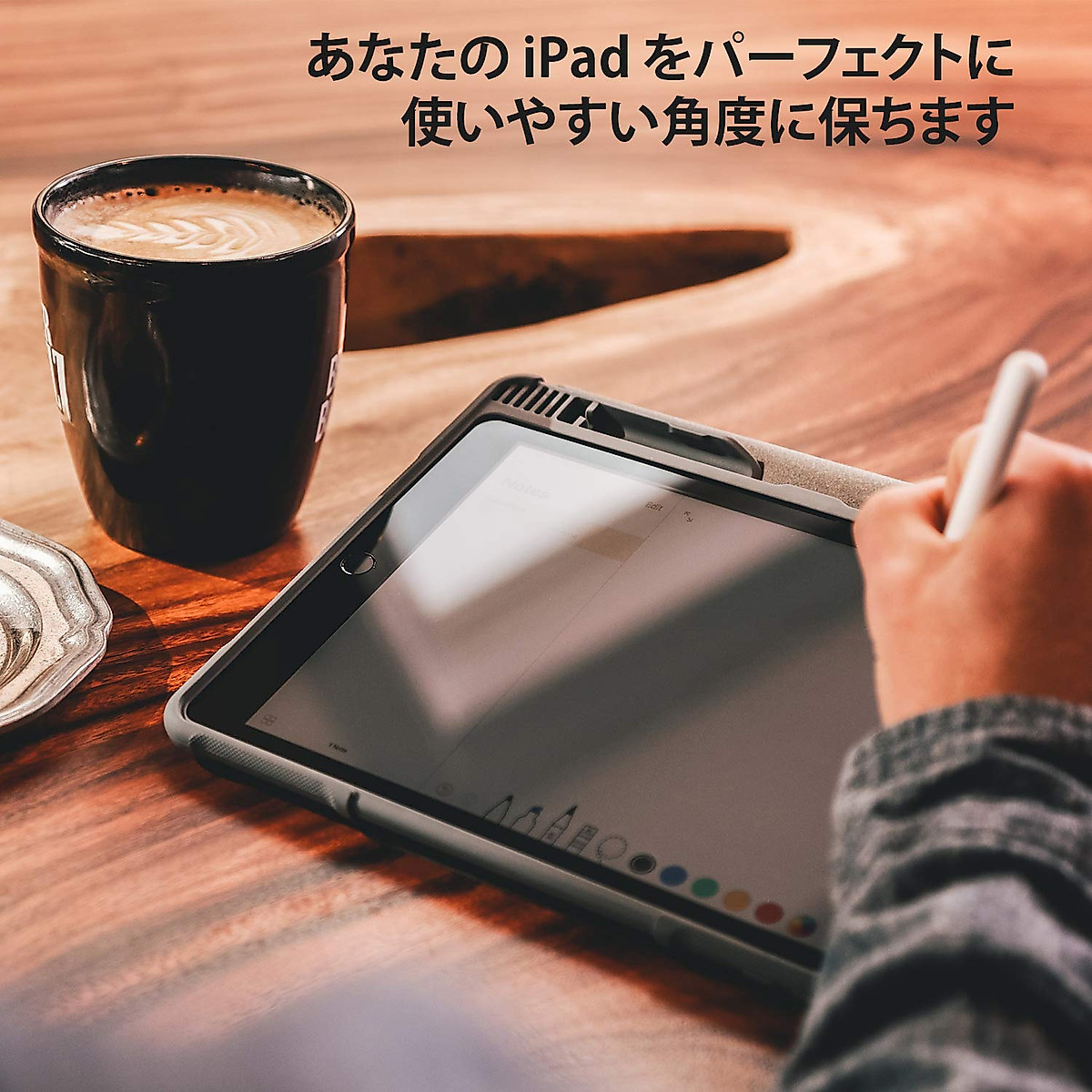 STM Dux Plus Duo Ultra-Protective Case for Apple iPad 9th/8th/7th Gen - Polycarbonate & Rubber Bracket, Clear Back, Water-Resistant, Magnetic Closure, Auto Wake/Sleep, Apple Pencil Holder - Black
