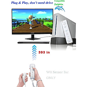 USB Wired Wii Sensor Bar, Replacement Infrared Ray Motion Sensor Bar for Nintendo Wii/Wii U -Black & Silver