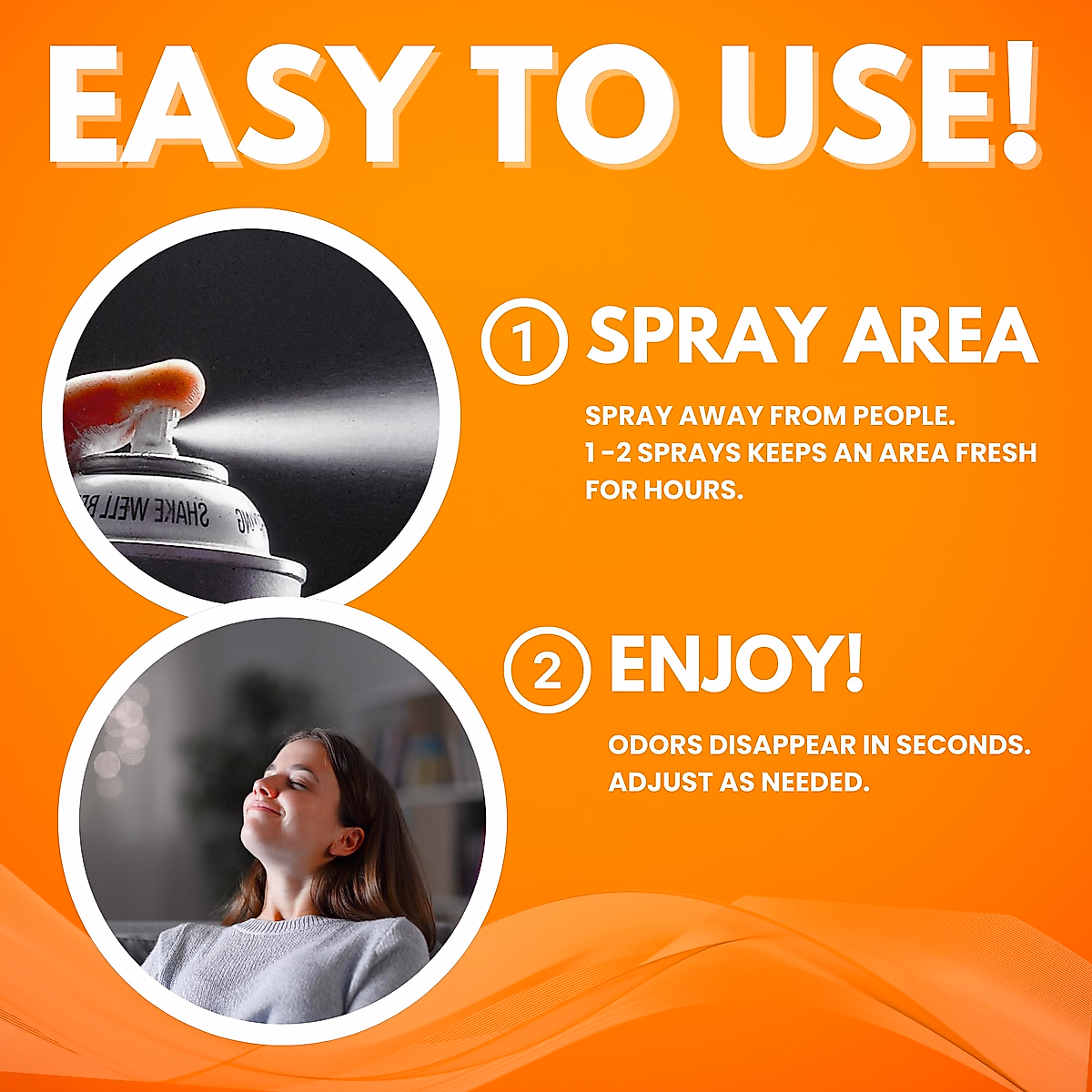 NI-712 Odor Eliminator, Orange Continuous Spray, 1 Can