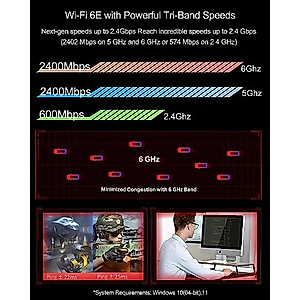 WiFi Card, Ubit Tri-Band 5400Mbps WiFi 6E 6GHz PCIe WiFi Card, BT 5.2, AX210 Wireless WLAN Adapter with MU-MIMO,OFDMA,Ultra-Low Latency, Supports Windows 10/11 (64bit)