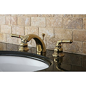 Elements of Design Victorian EB952 Mini Widespread Lavatory Faucet with Retail Pop-Up, 4-Inch to 8-Inch, Polished Brass