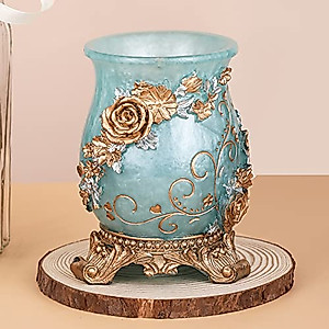 SLiipy Pig Bathroom Accessories Set, 4 Pcs Marble Look Bathroom Decor Set , Resin Gift Set Apartment Necessities, Include Dispenser Pump, Bar Soap Dish, Toothbrush Holder and Tumbler.