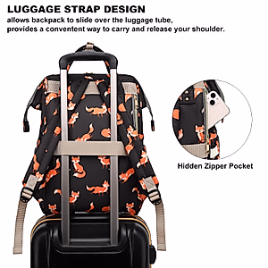 Dezcrab Fox Laptop Backpack for Women, College Bookbag School Backpack Work Business Travel 15.6 Inch Computer Backpacks