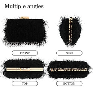 Clutch Purse for Women Cute Handbags Top Handle Evening Bag Crossbody Bag Shoulder Bag for Wedding Party Prom Banquet (Black) One Size