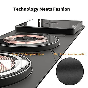 Transparent Foldable Wireless Charger Station 3 in 1, Magnetic Dual Wireless Charging Pad for Multiple Devices, iPhone, AirPods, Apple Watch