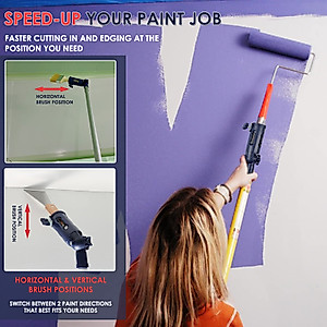 Aolamegs Multi-Angle Paint Brush Extension Tool for High Ceilings,Suitable for Fixing On Standard Threaded Extension Rod