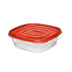 Rubbermaid TakeAlongs Square Food Storage Containers, 2.9 Cup, Tint Chili, 2 Count