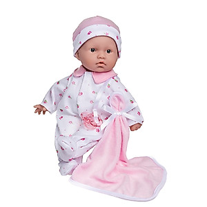 JC Toys La Baby Caucasian Baby Doll Set – 11 Inch Soft Baby Doll | Washable |Removable Pink Outfit w/ Hat & Blanket | For Children 12 Months +