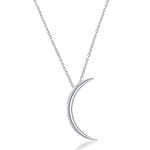 Beaux Bijoux Sterling Silver Moon Necklace - Silver Crescent Necklace - Crescent Moon Necklace - Half Moon Necklace for Women - Moon Necklaces For Women - Moon Necklace Silver - Moon Pendant