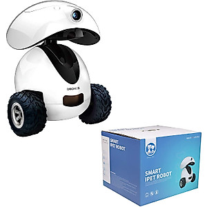 DOGNESS Pet Robot Camera-Monitor Your Pet Remotely with HD Video, Two-Way Audio, Night Vision, for Dogs and Cats via APP (White)