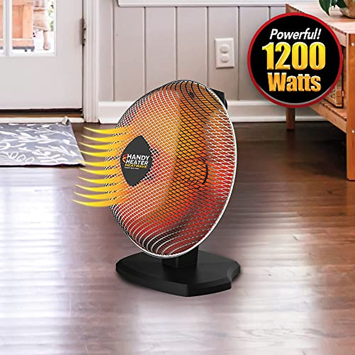Ontel Handy Heater Heatwave Parabolic Space Heater with Ceramic Heating Technology