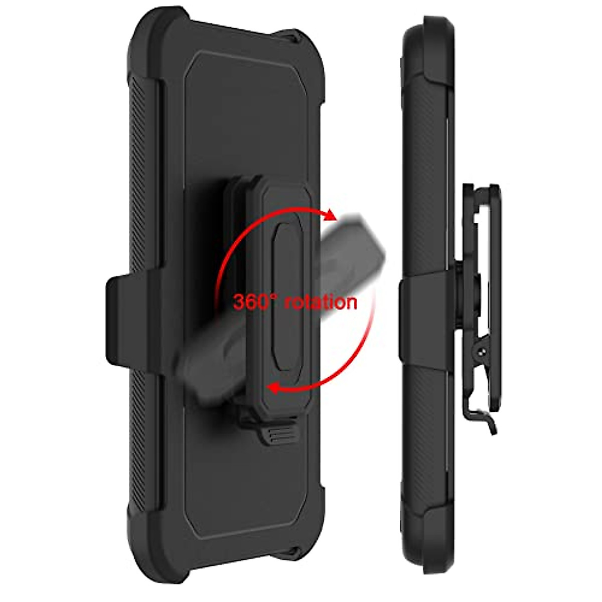 Leptech for Samsung Galaxy A03S Phone Case with Tempered Glass Screen Protector, [Holster Series] Belt Clip Hard Tough Full Heavy Duty Rugged Military Shockproof Armor Cell Phone Cover  (Black)