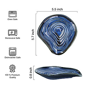 3 Pack Spoon Rest for Stove Top, 5.7” Ceramic Spoon Holder for Stove, Heat-Resistant Spoon Rest for Kitchen Counter Spoons Spatulas Ladles (Blue Khaki White)