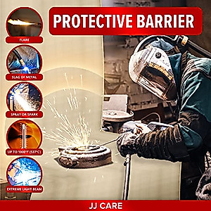 JJ CARE Welding Blanket - 2 Packs 6ft x 6ft Welding Mat - 850GSM Fiberglass Welding Blanket with Brass Grommets, Welders Blanket for Grill, Smoker Welding Blanket Heavy Duty, Welding Tarp & Shield