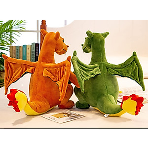 CHAOZI0Evil Winged, fire-Breathing Dragon Stuffed Animal Dinosaur Plush firedragon Toys, Throw Pillow, Role-Playing Game Fan Props (Orange Yellow)