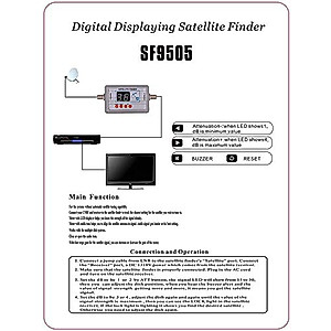 AGPtek Digital Satellite Signal Finder Meter for Dish Network Directv FTA with Compass and Audio Tone - Blue
