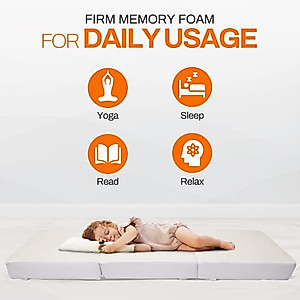 Cheer Collection Tri-Fold Memory Foam Mattress - 4" Thick Gel Infused Foam Folding Bed for Guests, Queen Size - 58" x 78"