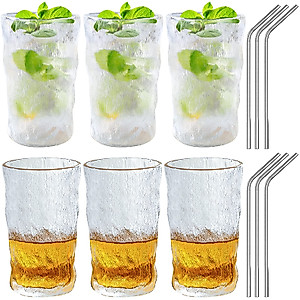 INFTYLE [Gift Set] Drinking Glasses Set of 6 Highball Glass Cups 12oz Premium Quality Glassware Set for Water, Juice, Cocktails, Wine, Beer, and Whiskey Dishwasher Safe