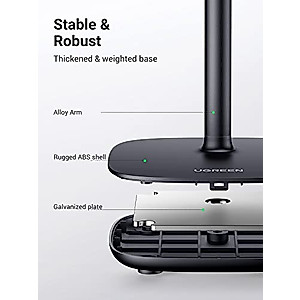 UGREEN Cell Phone Stand for Desk Adjustable Phone Holder Cradle Office Desk Accessories Weighted Base Compatible with iPhone 14 Pro Plus 13 12 Pro Max 11 SE XS XR Samsung Galaxy S23 Black