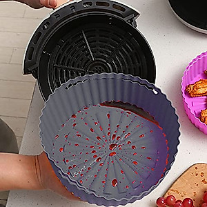 Air Fryer Cooking Liner - Heat Resistant Oven Baking Paper Liner | Round Non-Stick Serving Pot, Oven Tray, Air Fryer Accessories for Microwave Ovens, Freezers, Air Fryers Bairong