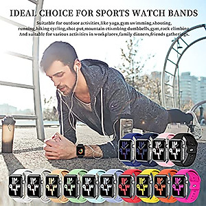 Upgrade Bands Compatible with Apple Watch Band 42mm 44mm 45mm for Women Men-Soft Silicone Replacement Sport Watch Strap for iWatch SE Series 7 6 5 4 3 2 1-Wristband