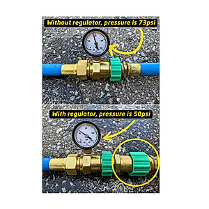 Fairview RV Water Pressure Regulator - High Flow @ 55 PSI, Lead-Free Design, Heavy Duty Brass, Screened Washer
