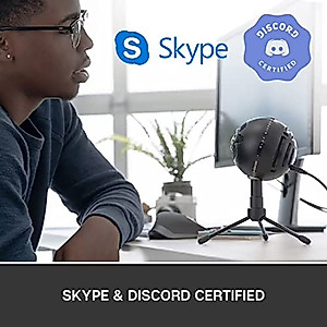 Blue Snowball USB Microphone with Two Versatile Pickup Patterns and Stylish, Retro Design for Recording, Streaming & Podcasting on PC & Mac – Gloss Black