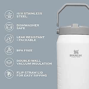 Stanley IceFlow Flip Straw Jug with Handle 64 oz| Twist On Lid and Flip Up Straw | Leak Resistant for Travel and Sports | Insulated Stainless Steel |BPA-Free |Pool