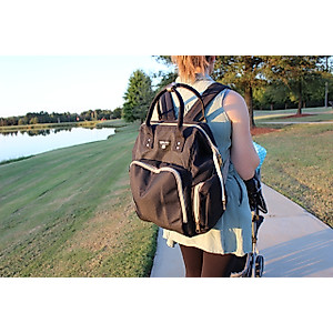 Jumping Daisy Large Backpack Baby Changing Diaper Bag (Blue)