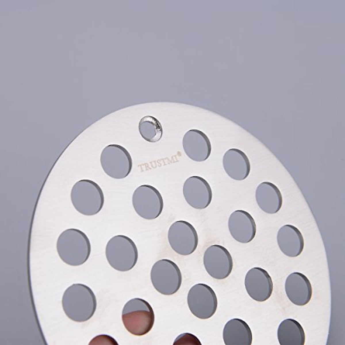 TRUSTMI 4 Inch Screw-in Shower Drain Cover Replacement Floor Strainer, Brushed Stainless