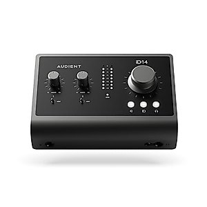 Audient Audio Interface iD14 MKII, 2 Class-A Microphone Preamps (High Performance USB Audio Interface, USB-C Connector, Monitor Mix and Monitor Panning Function, 2 Headphone Outputs), Black