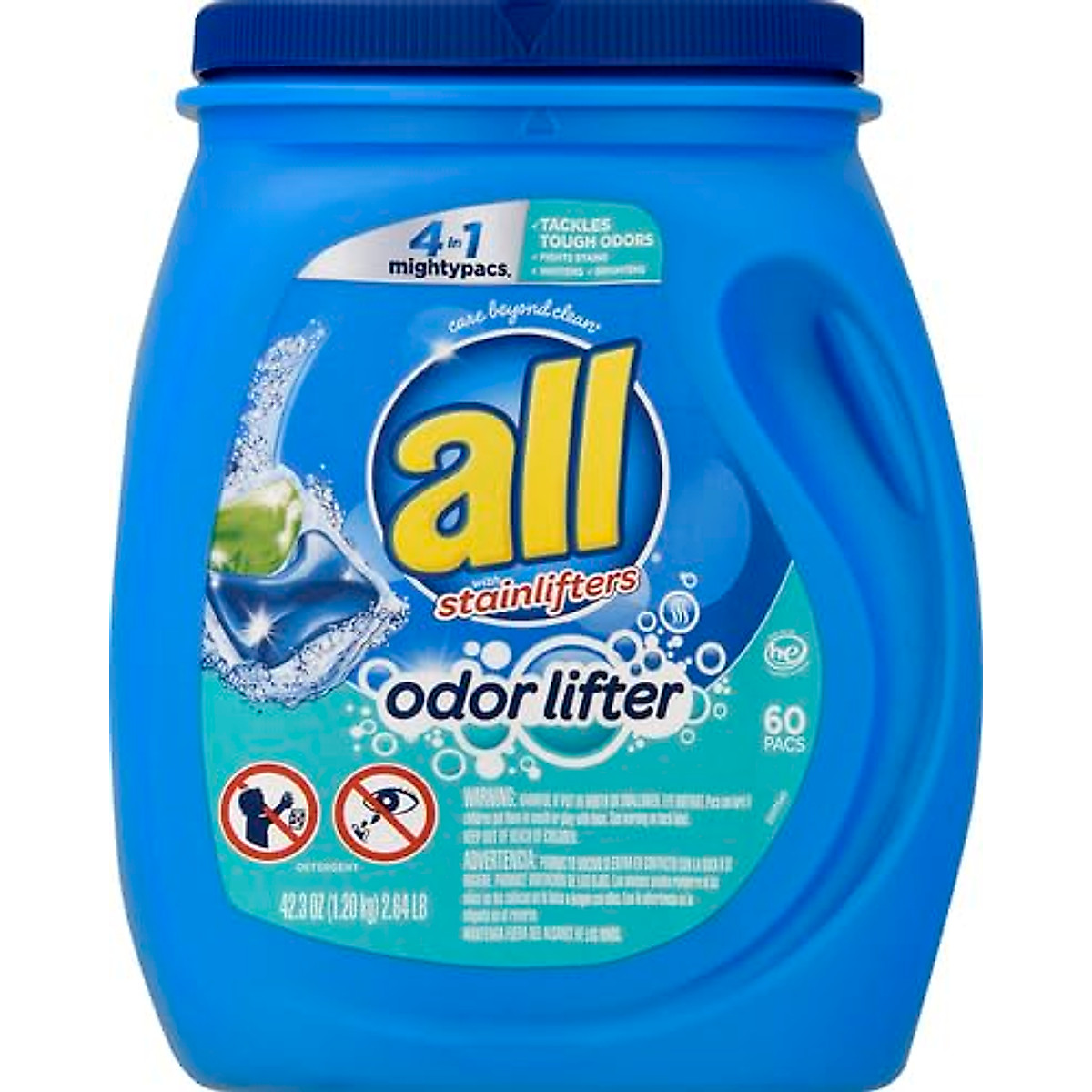 All Laundry Detergent Pacs, Oxi plus Odor Lifter, 60 Count + Snuggle SuperFresh Fabric Softener Dryer Sheets with Static Control and Odor Eliminating Technology, Original, 200 Count