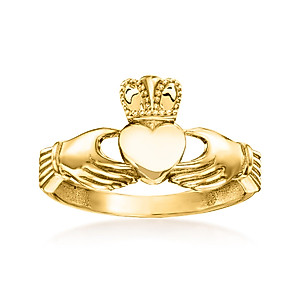 Ross-Simons 14kt Yellow Gold Claddagh Ring. Size 8