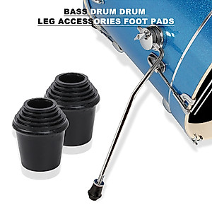 BQLZR Bass Drum Threaded Rubber Feet 1.32x1.14 Inch Black with Metal Washer Pack of 4