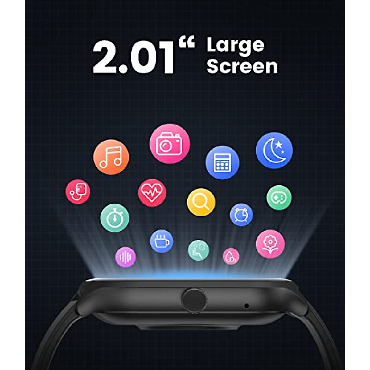 Smart Watch for Men Answer/Make Call,2"Touch Screen Fitness Tracker for iPhone Android with 100+ Sport Modes,Voice Assistant,Heart Rate Sleep Monitor,Waterproof Pedometer Activity Tracker Smartwatch