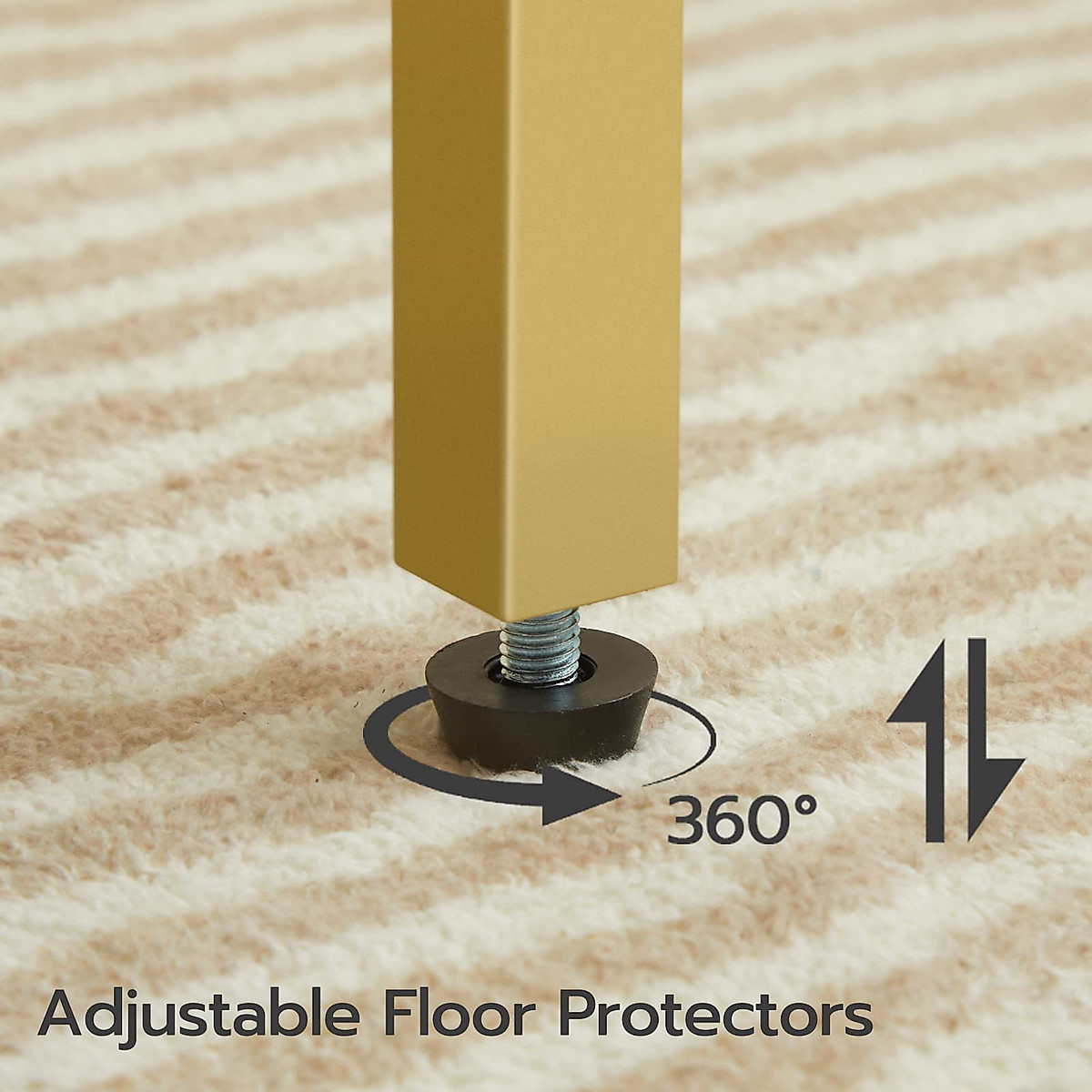 HOOBRO End Tables Set of 2 with Charging Station and USB Ports, 3-Tier Nightstands with Adjustable Shelves, Small Side Tables for Small Space in Living Room, Bedroom, White and Gold DW112BZP201G1