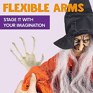 JOYIN 4 Pcs 19.6” Hanging Witch Halloween Decorations Outdoor Indoor Flying Haunted House Scary Decor for Lawn Garden Yard