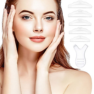 Maitys 20 Pieces Lash Lift Pads Rods Silicone Eyelash Perming Curler and 30 Pieces Y Shape Eyelash Brush, Silicone Perming Curler Makeup Tools, Reusable Lash Lifting Pads(Clear)