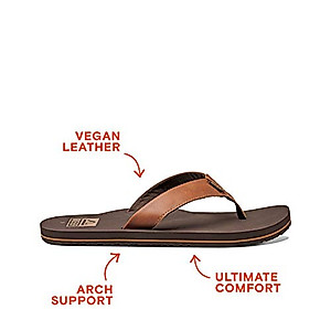 Reef Men's Sandals, Reef Twinpin, Brown, 7