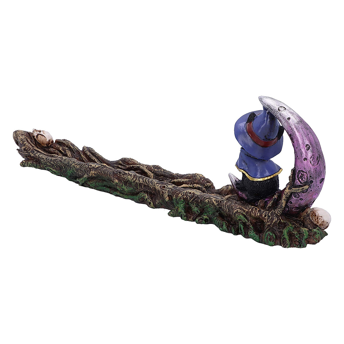 Nemesis Now Grimalkin Witches Familiar Black Cat and Crescent Moon Incense Burner,29cm