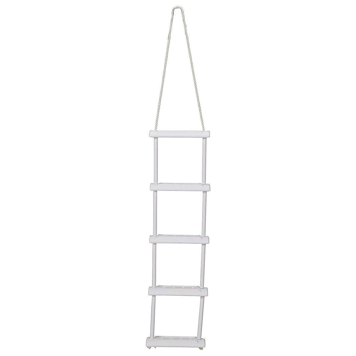 Attwood 11865-4 Rope Ladder, 5-Step, 11 ¾-Inch-Wide Blow-Molded Steps, Textured Step Surfaces, Nylon Rope